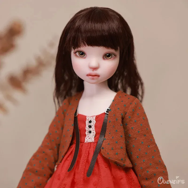 14'' Chae BJD Doll With Brown Waistcoat And Orange Skirt 2024 Collection, Girl Toys, High ...
