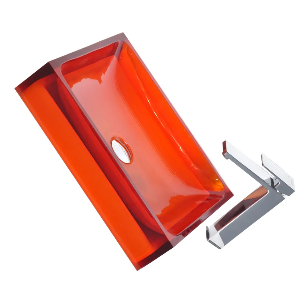 CUPC Certificate Bathroom Resin Rectangular Counter Top Sink Colourful ...