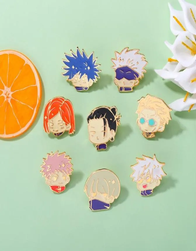 Gojo Satoru Custom Enamel Pins Jujutsu Kaisen Chibi Style Cartoon
