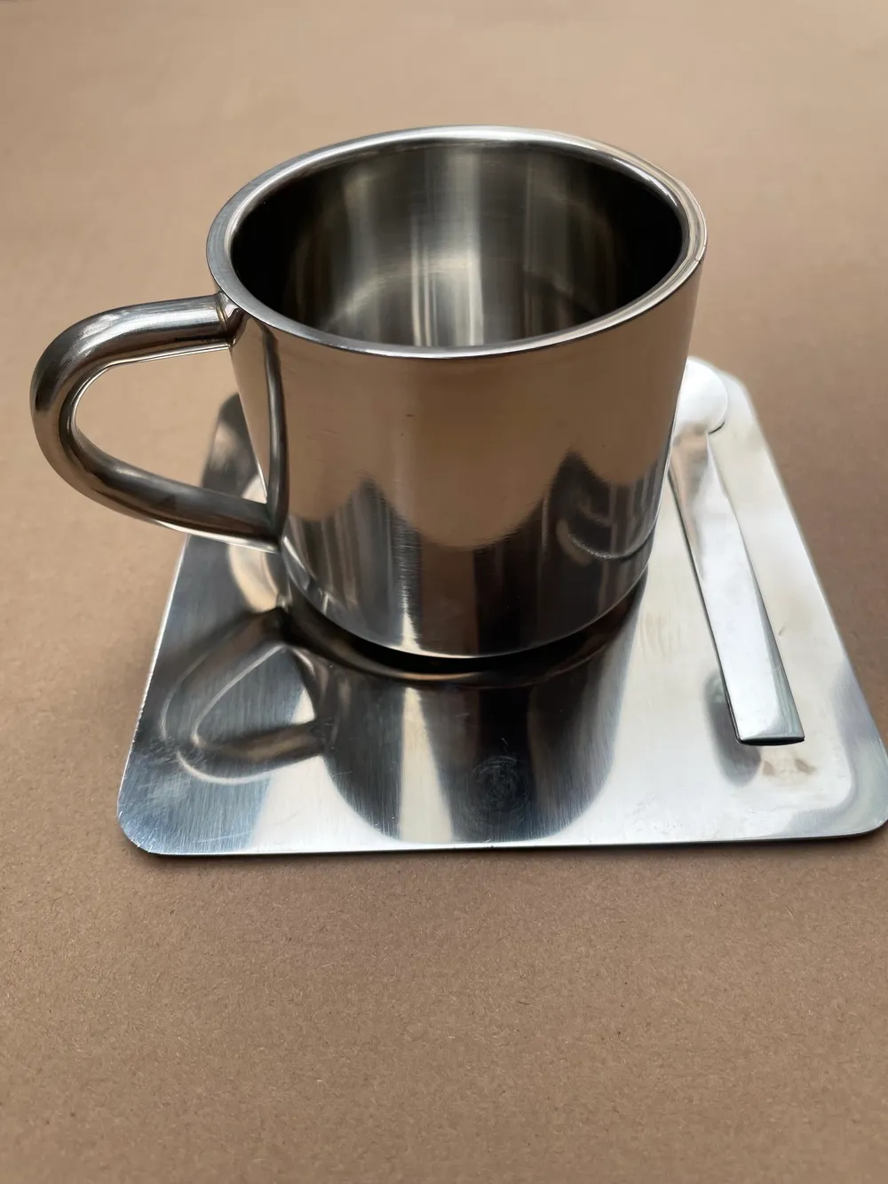 Elegant Stainless Steel Cups And Saucers Set With Spoon, Rust Resistant ...