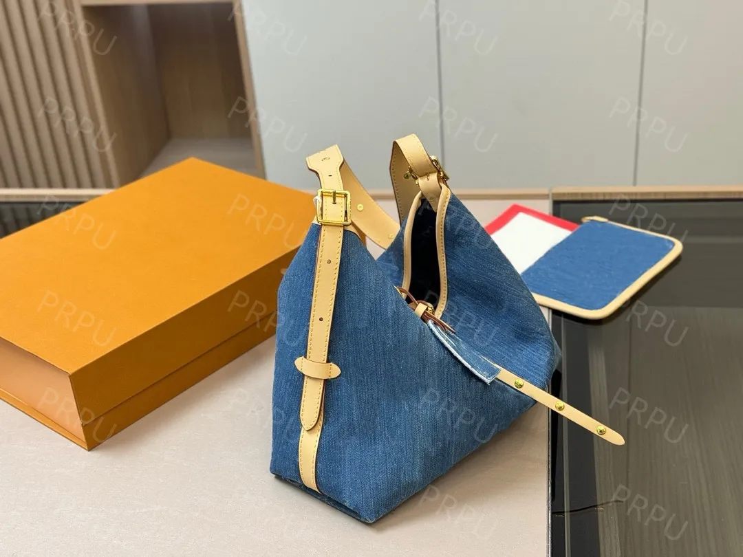 Hills Designer Denim Tote Bag Canvas Leather Medium... From Dicky0750 ...