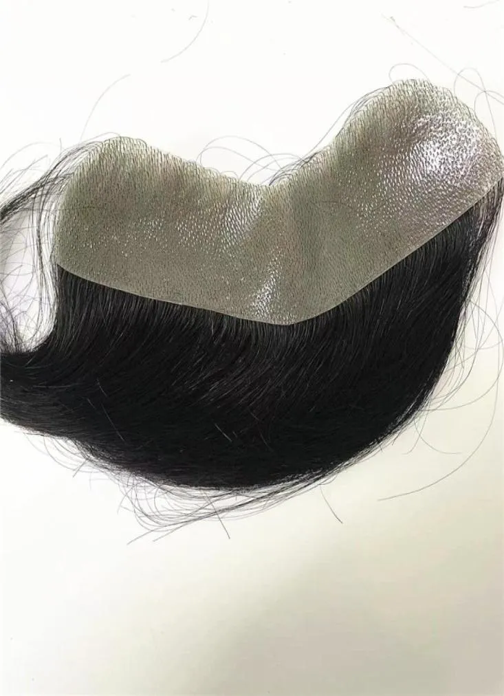 Mens Frontal Hairline Toupee Super Thin PU Patch For Human Hair Pieces ...