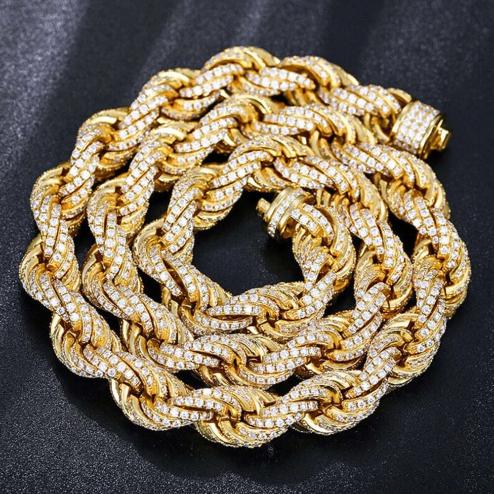 Rapper Chains Iced Out: 12mm Moissanite Diamond Chain Twist Rope, 925 ...