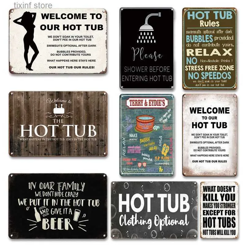 Vintage Bathtub Signs Welcome To The Hot Tub Vintage Metal Sign Wall