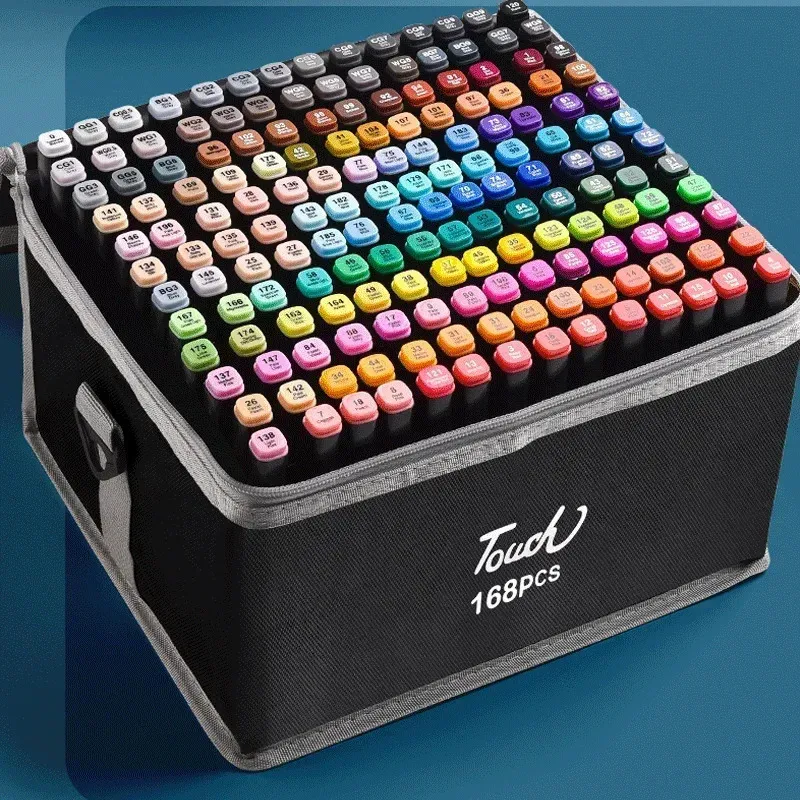168 Vibrant Color Marker Pens Set - Dual Tip Art Markers for Manga ...