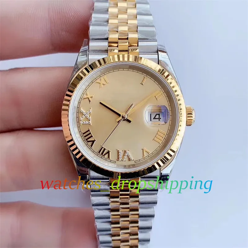 Premium 36mm Automatic Watch: Unisex Wristwatches with Roman Numerals ...