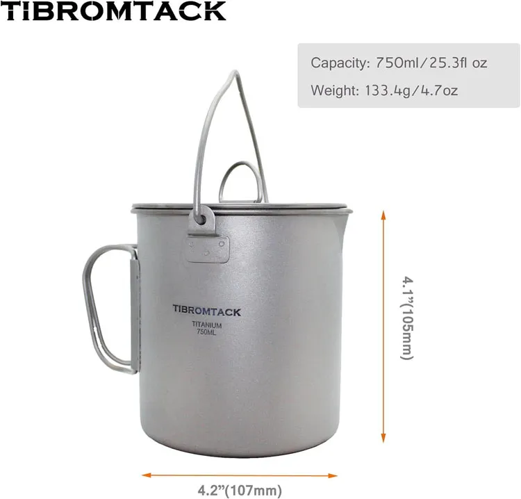 DHgate.com:Titanium Camping Mug with Foldable Handle, 750ml Ultralight ...