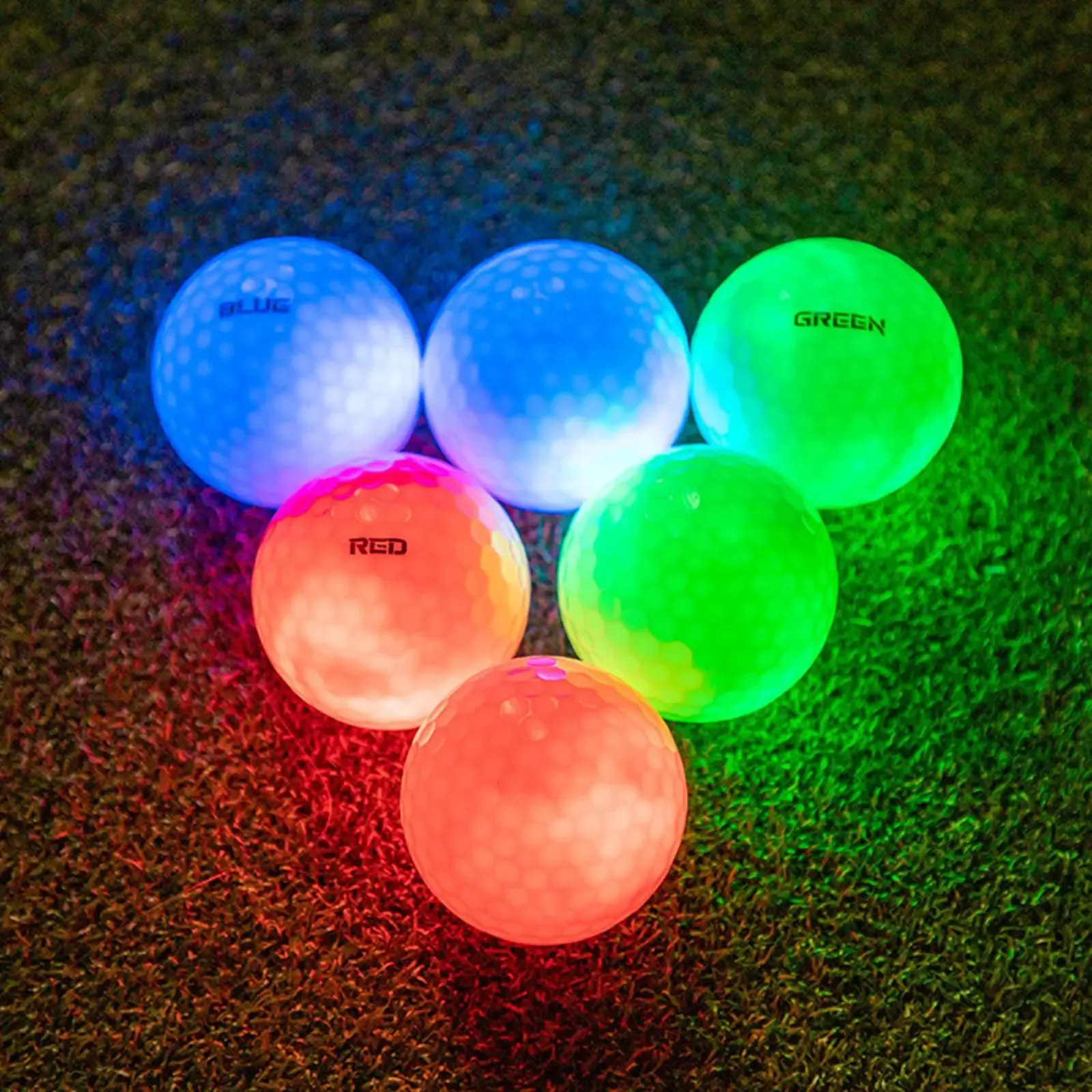 Light Up Golf Balls 6 Pack LED Glow In The Dark For Night Golf Blue ...