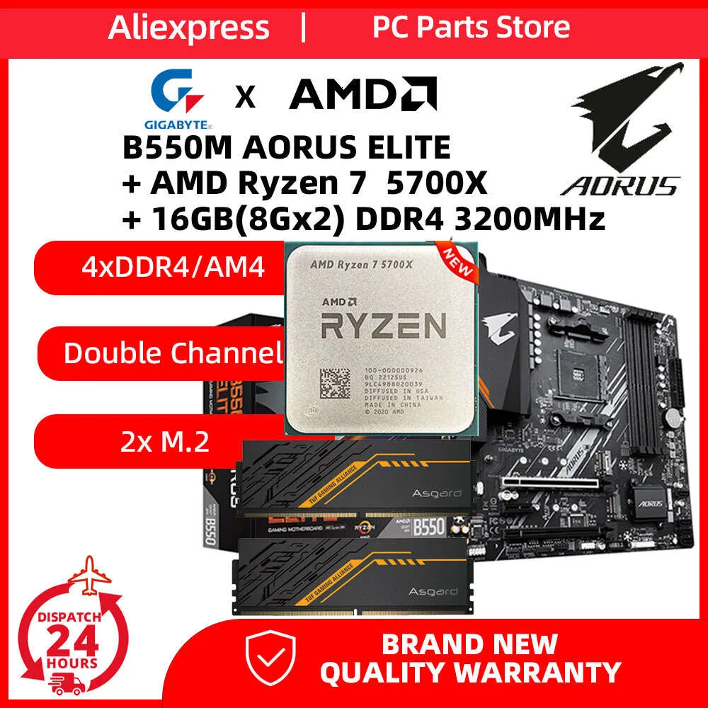 GIGABYTE B550M AORUS ELITE +AMD Ryzen 7 5700X + 8G*2... From ...