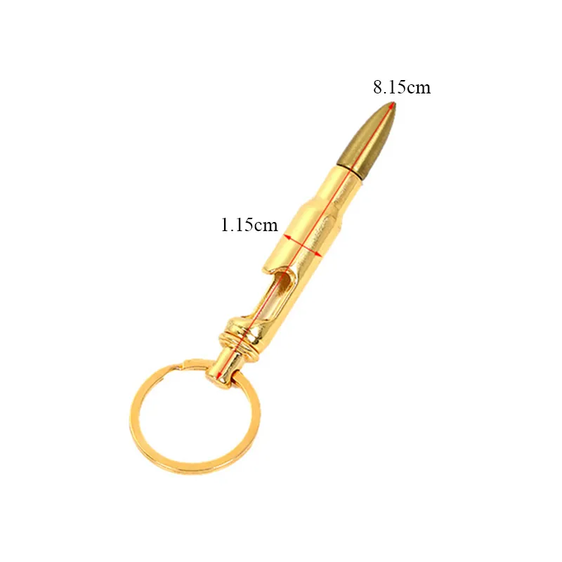 Bullet Shaped Bottle Opener Keychain: Premium Metal Shell Case Keyring ...