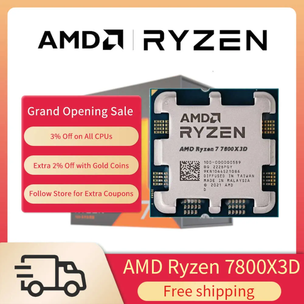 AMD Ryzen 7 7800X3D Gaming Processor 8 Core 16 Thread CPU, 5NM, 96M, Socket AM5 From ...