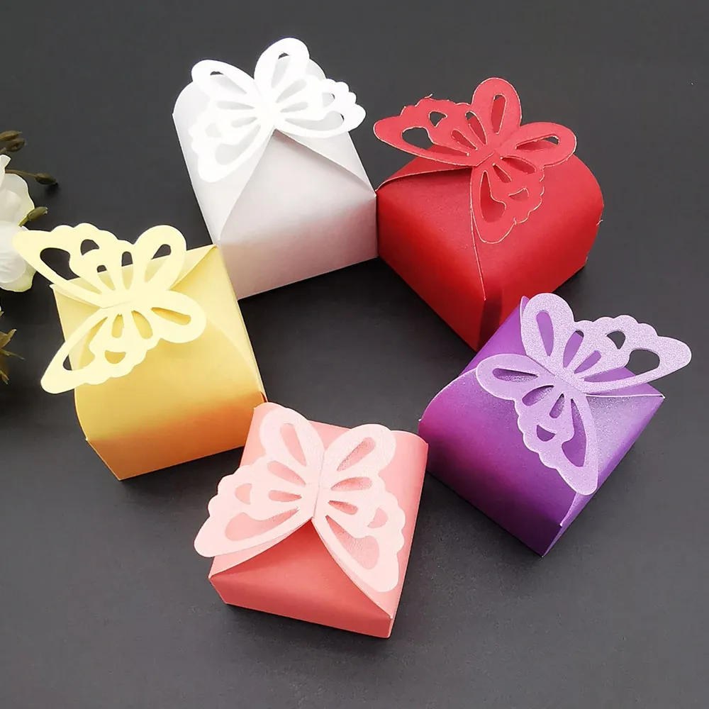Elegant Butterfly Favor Boxes: Premium Pearl Paper Candy & Gift Boxes ...
