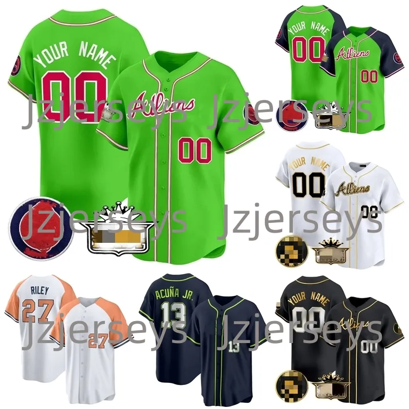 Atliens Custom 2024 Atlanta Atlanta Braves Baseball Jersey Ronald Acuna ...