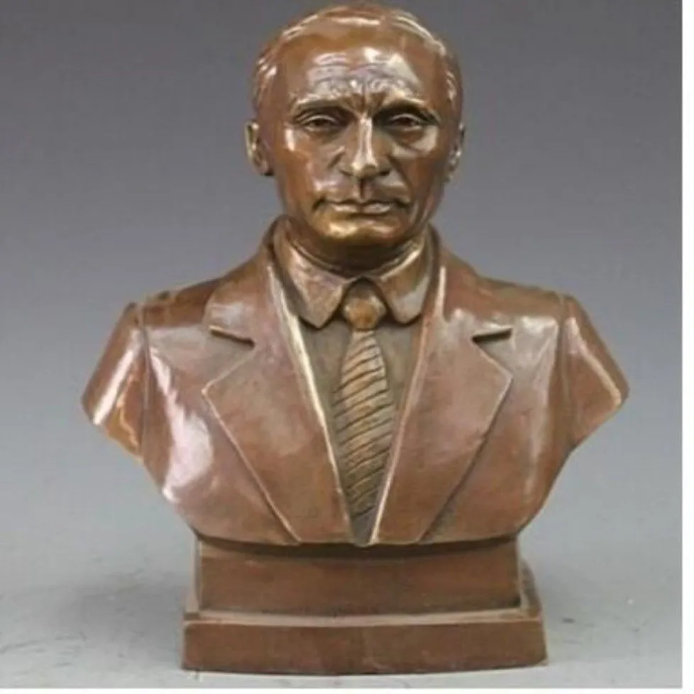 Bronze Finish Vladimir Putin Bust Statue - Copper Carving Figurine Art ...