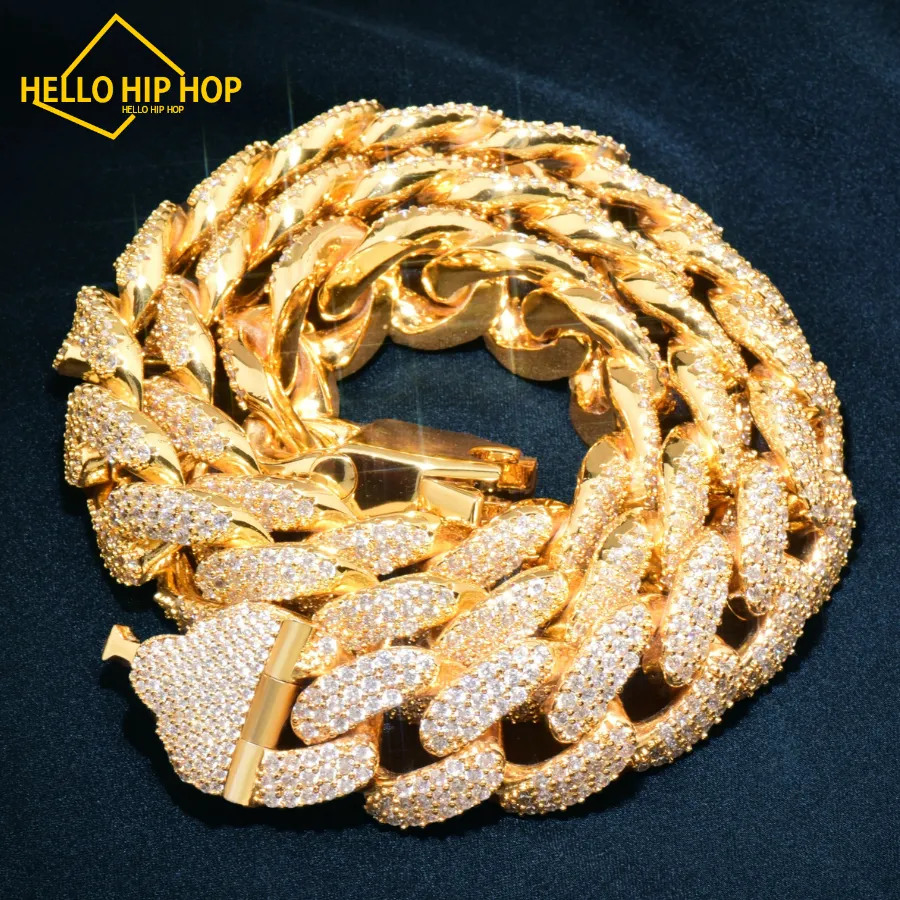 DHgate.com:18mm Iced-Out Zircon Cuban Link Chain Necklace: Hip-Hop ...