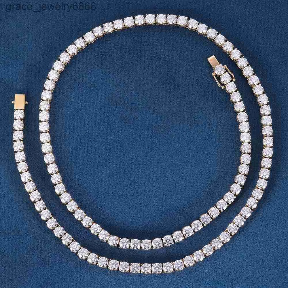 Custom Real 10k 14k 18k Solid Gold Chain 3mm 4mm 5mm 6 5mm Moissanite
