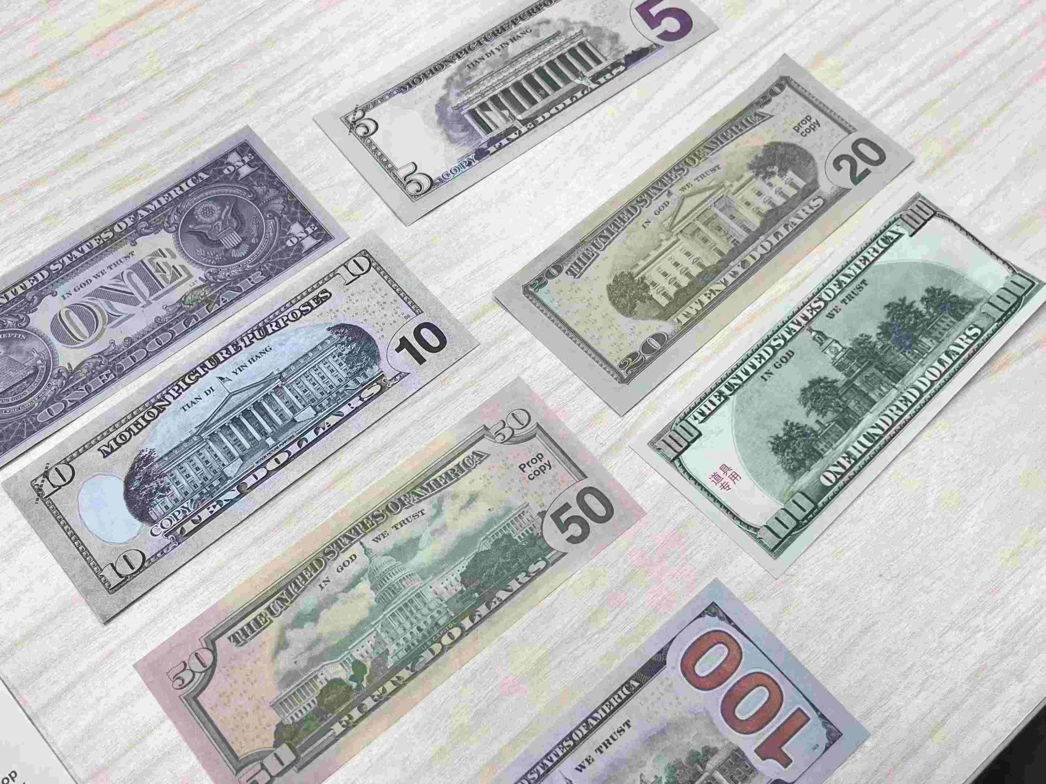 Realistic Play Money Set - 1/2 Size USD & Euro Color Prop Currency ...