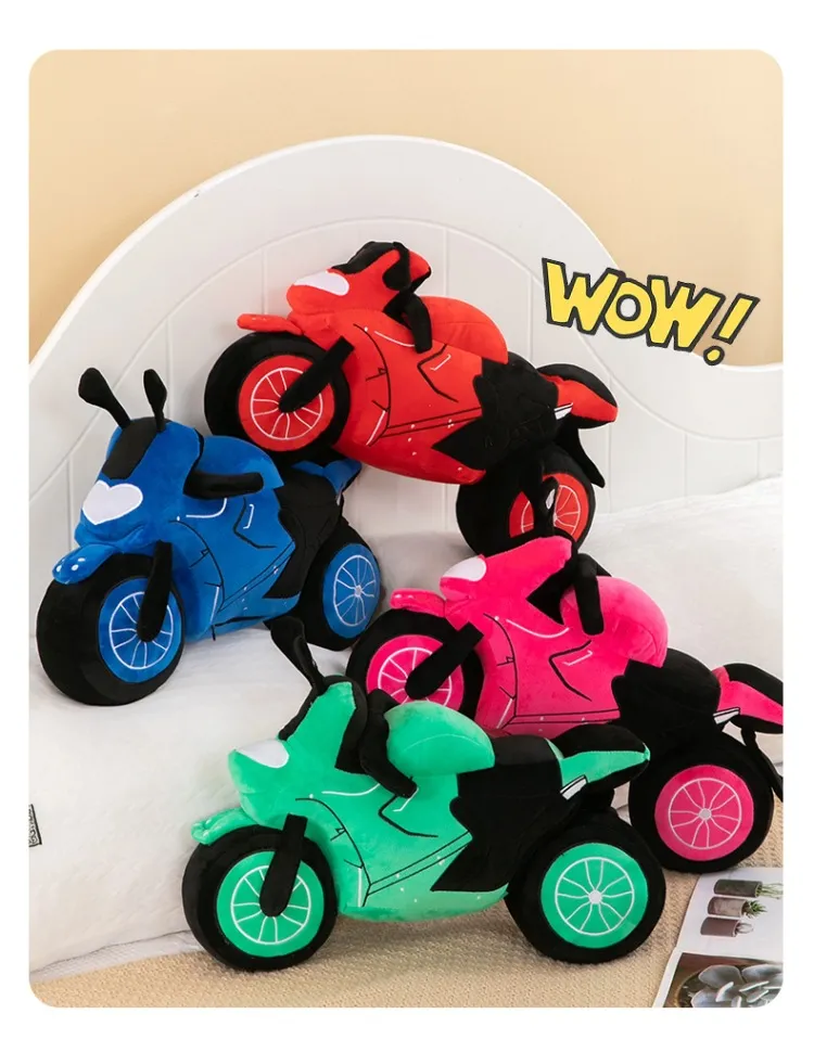 Plush Cartoon Motorcycle Pillow Doll - Soft Comforting Toy for Kids ...