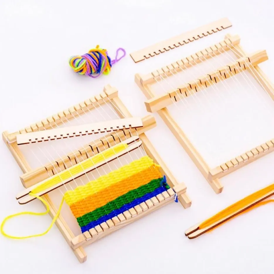 DHgate.com:2024 Handwoven Wooden Weaving Loom Kit: DIY Craft Yarn Scarf ...