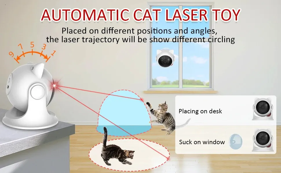 Interactive Cat Laser Toy Robot - Automatic, Rechargeable, Smart Teaser ...