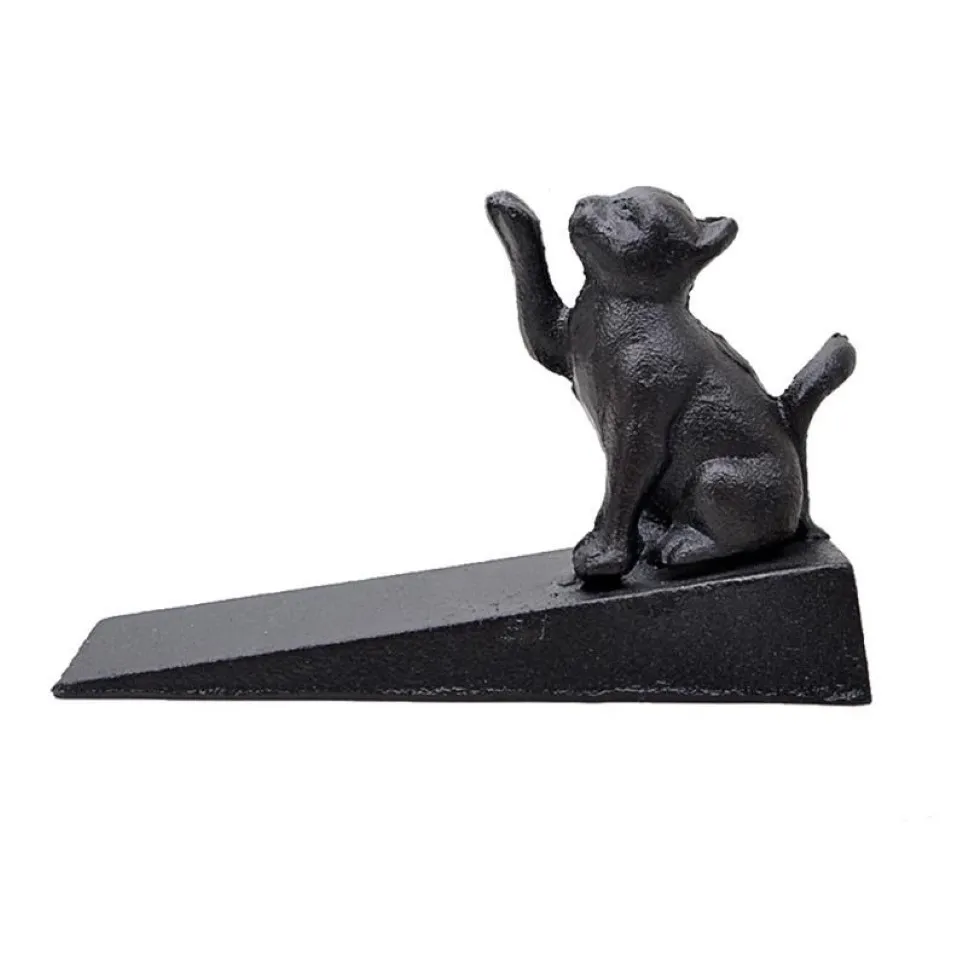 Vintage Cast Iron Door Stop - Decorative Animal Wedge, Rustic Cat ...