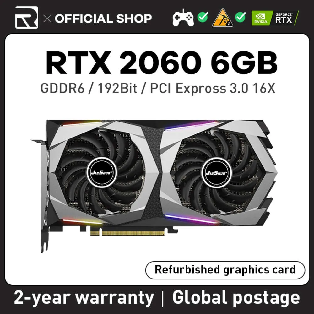 DHgate.com:JIESHUO RTX 2060 6GB GDDR6 PCI Express 3.0 16X Graphics Card ...
