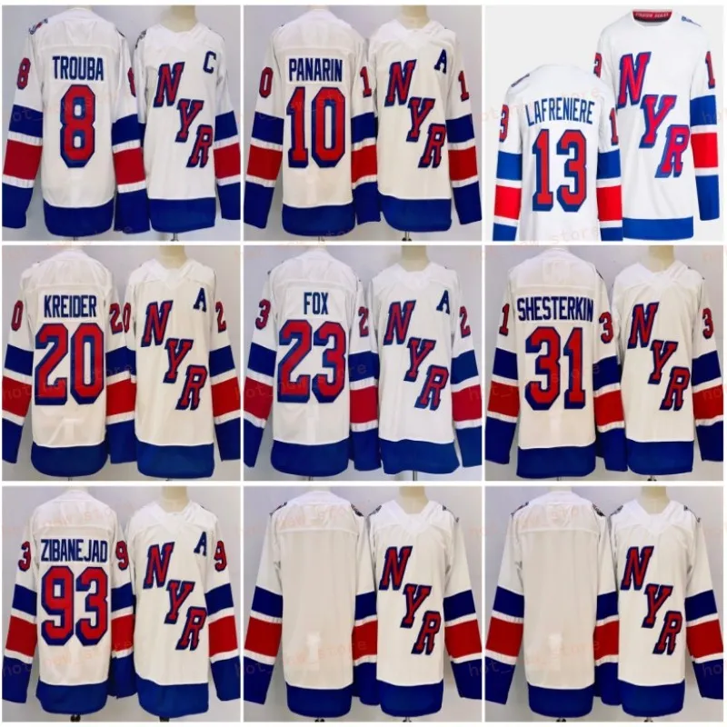 2024 Stadium Series Hockey Hommes 31 Igor Shesterkin Jersey 10 Artemi Panarin 20 Chris Kreider ...