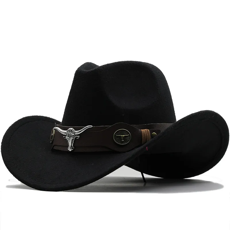 DHgate.com:Western Cowboy Top Hat - Wool Felt Roll Brim Horse Riding ...