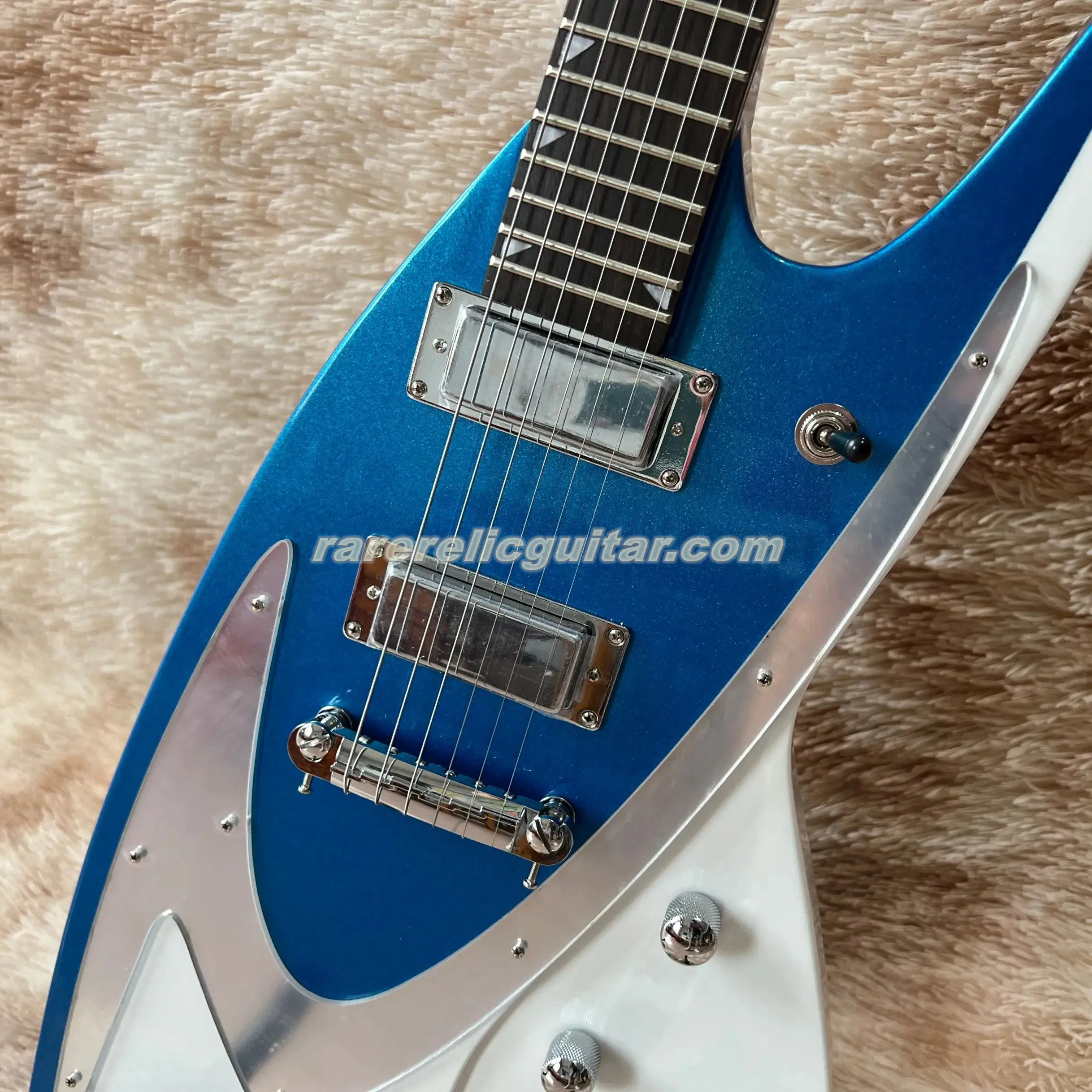 J BACKLUND JBD 400 Shark Shaped Metallic Blue Electric Guitar Mirror ...