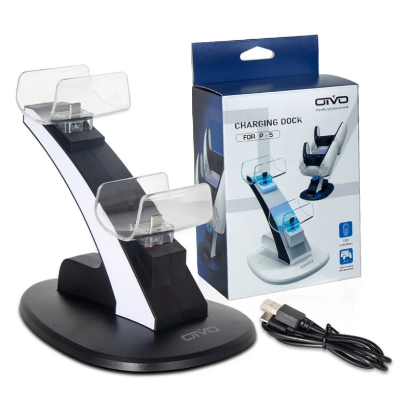 PS5 Controller Charging Dock Dual USB Aeroplane Charger Cradle Stand ...