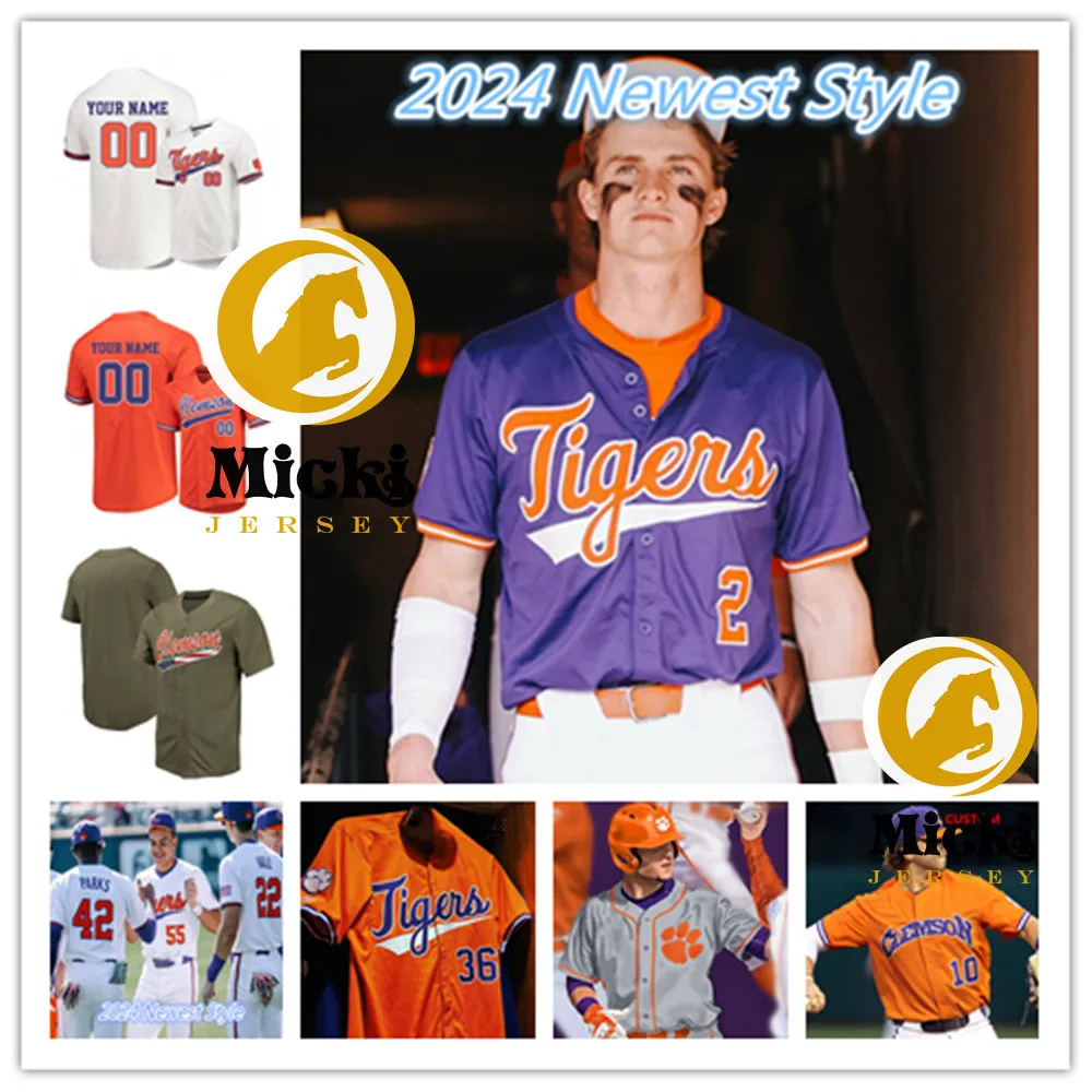 Custom Stitched Clemson Tigers Florida Gators Baseball Uniforms ...