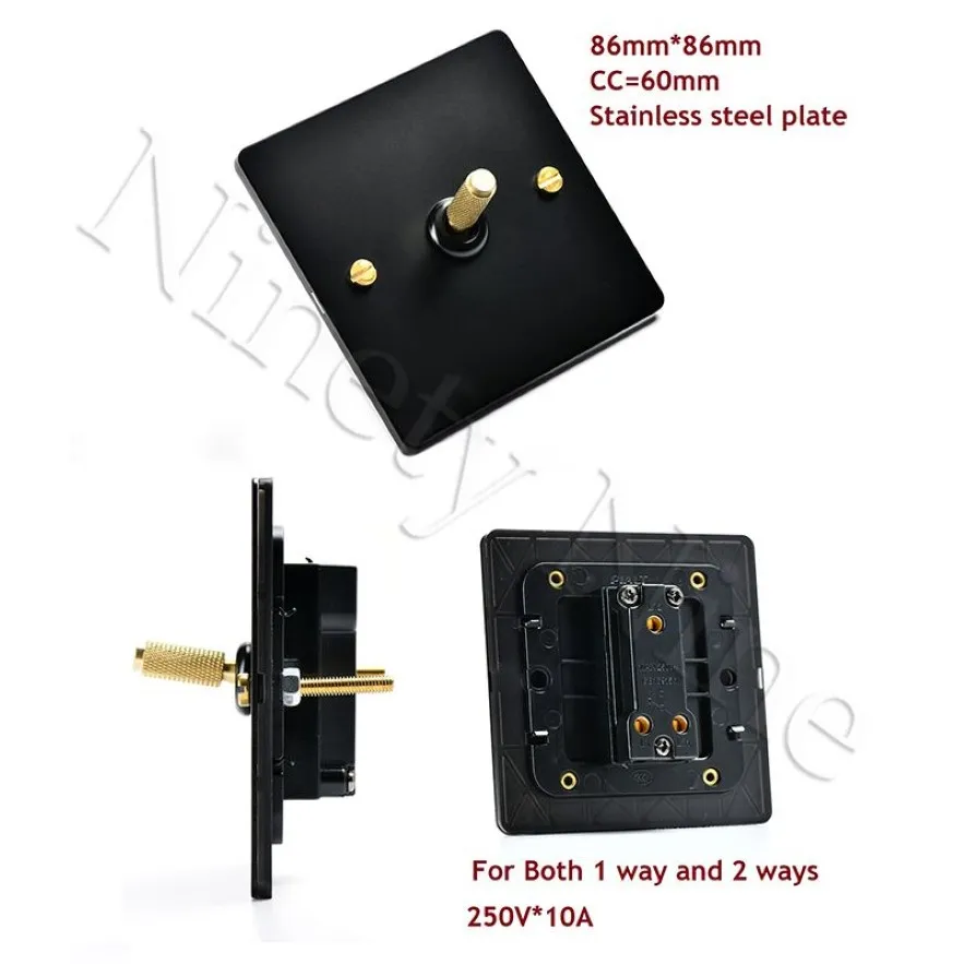 DHgate.com:86mm Matte Black Wall Toggle Switch with Brass Knob: Retro ...