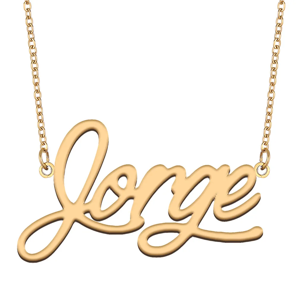 Personalized Jorge Name Necklace: Custom Pendant For Women & Girls 18k ...