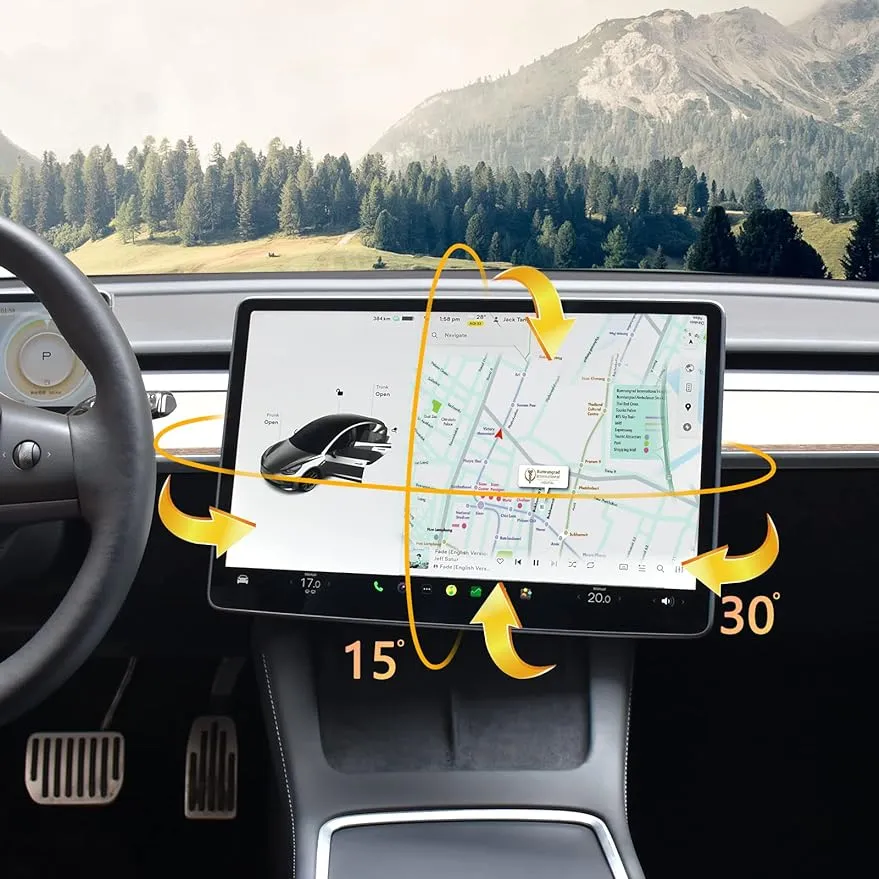 Tesla Model 3 & Y Screen Swivel Mount 30° Left/Right, 15° Up/Down ...