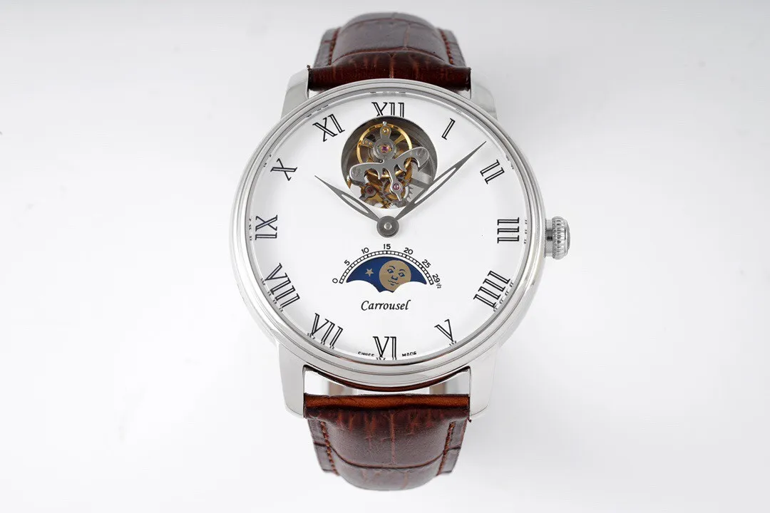 Luxury Tourbillon Watch: Automatic Tourbillon Date Display | Leather ...