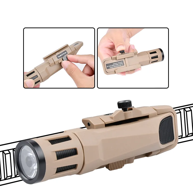 Tactical Flashlight - WML-G2 Strong Light, Explosive Strobe, 20mm Rail ...