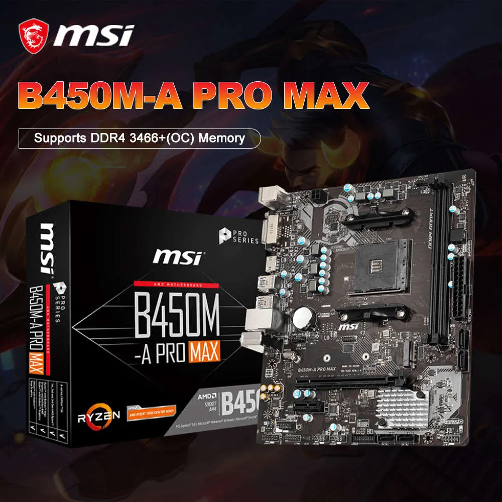 MSI B450M A PRO MAX Gaming Msi Gaming Motherboard With 64G AM4 DDR4 + AMD Ryzen5 R5 5600 CPU ...
