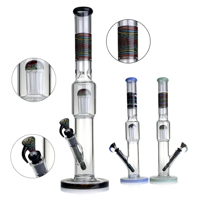 Phoenixstar 18" Straight Tube Glass coffee percolator Bong with 8 Tree ...