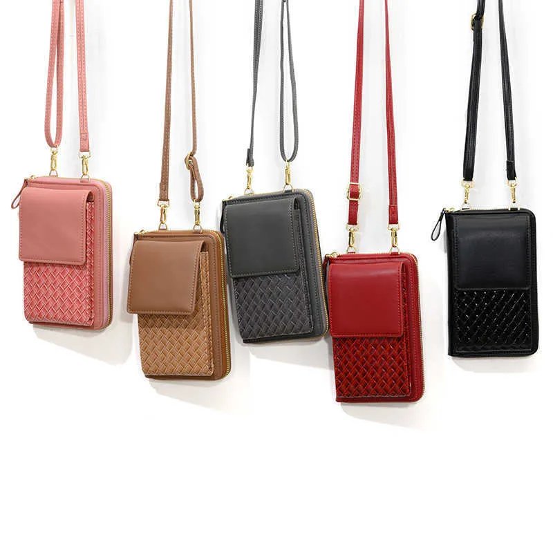 DHgate.com:Cellphone Bags Solid Color Bag Woven Pattern Versatile Large ...