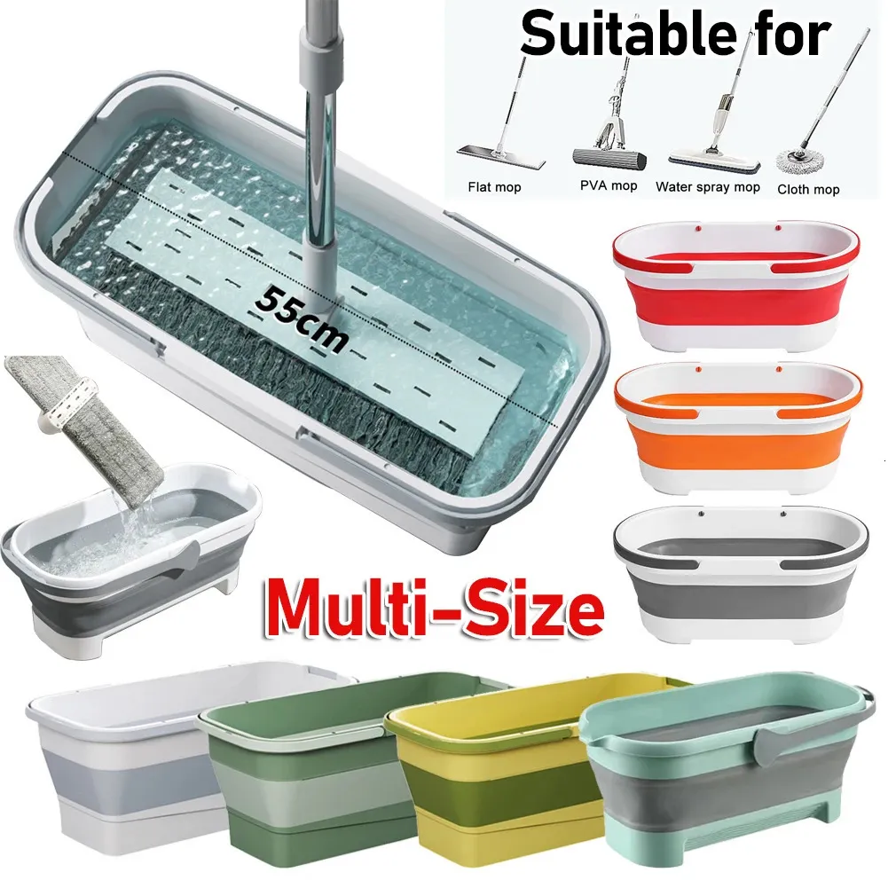 EASY Foldable Mop Bucket Large Rectangular Washing Basin For Household ...