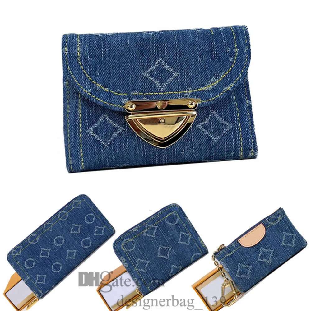 Luxury Denim Wallet: Blue Cowboy Card Holder Purse with Zippered Coin ...