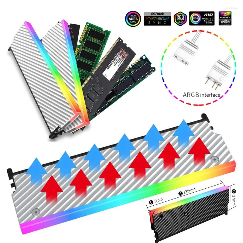 5V 3PIN ARGB RAM Heatsink With Thermal Silicone Pad Treatment For DDR2/D3/ DDR4/R DDR5 Desktop ...