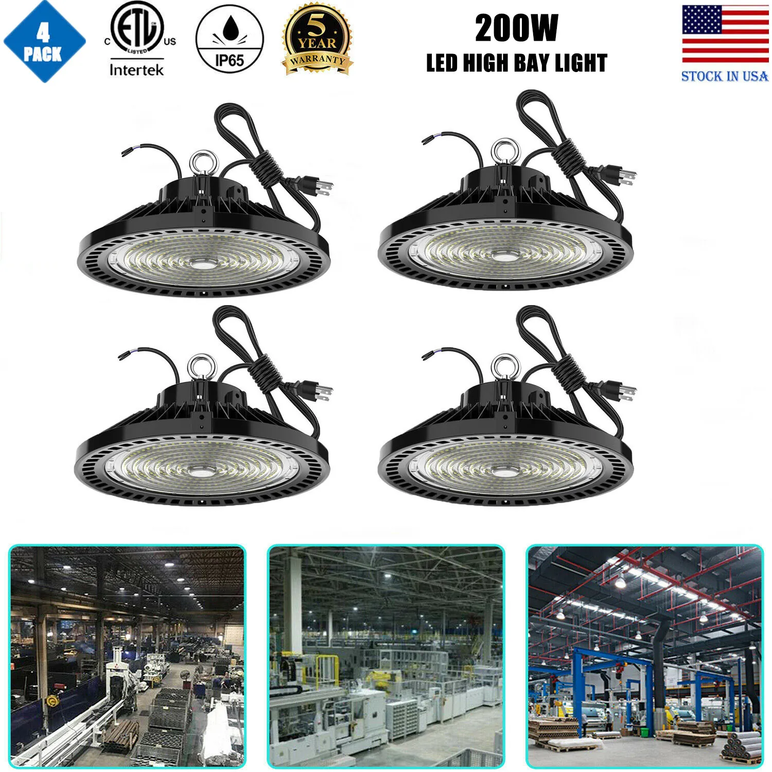 High Bay LED Shop Light, UFO Industrial Warehouse Lamp, 150W/200W/240W ...