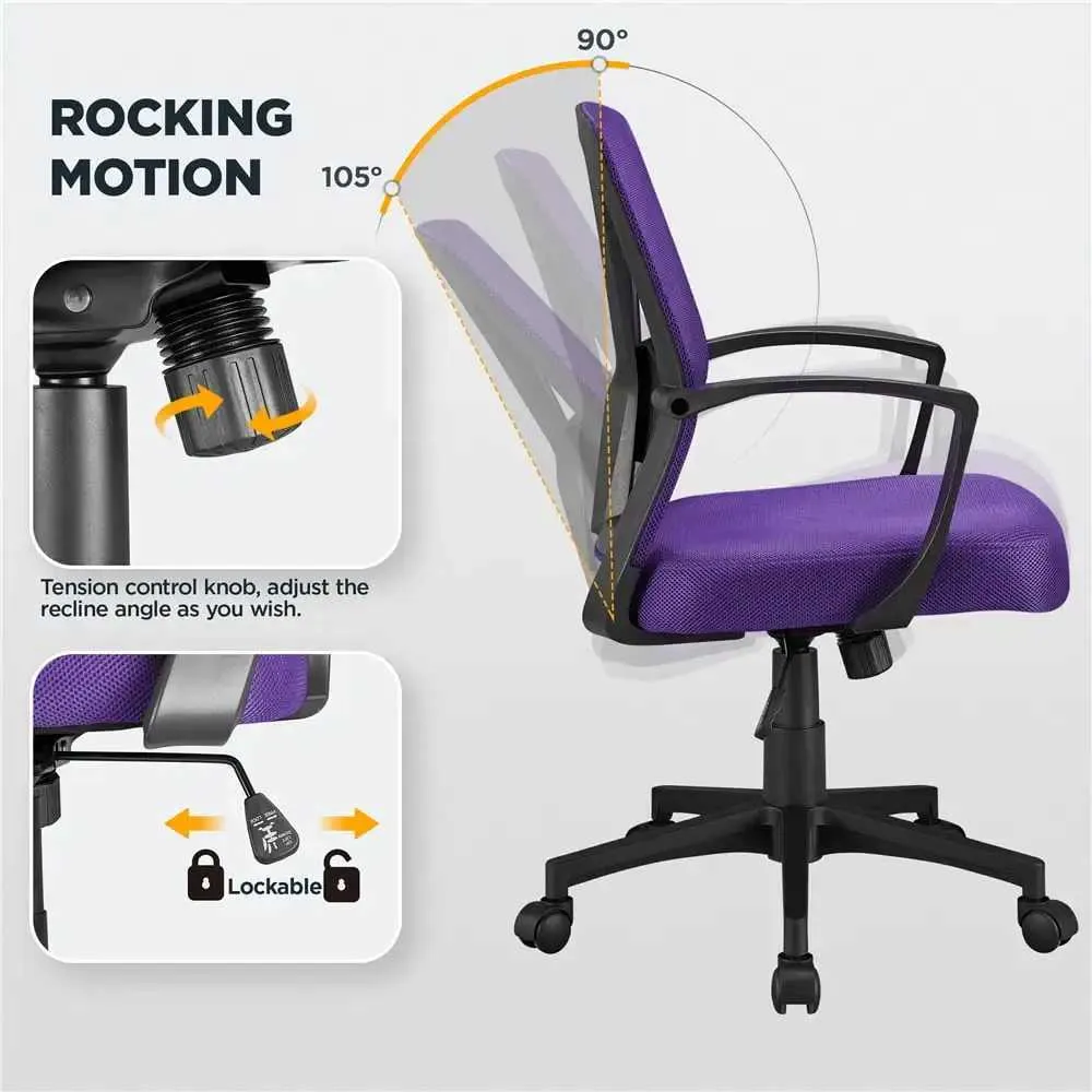 Ergonomic Mesh Office Chair - Adjustable Mid Back Executive Chair with ...