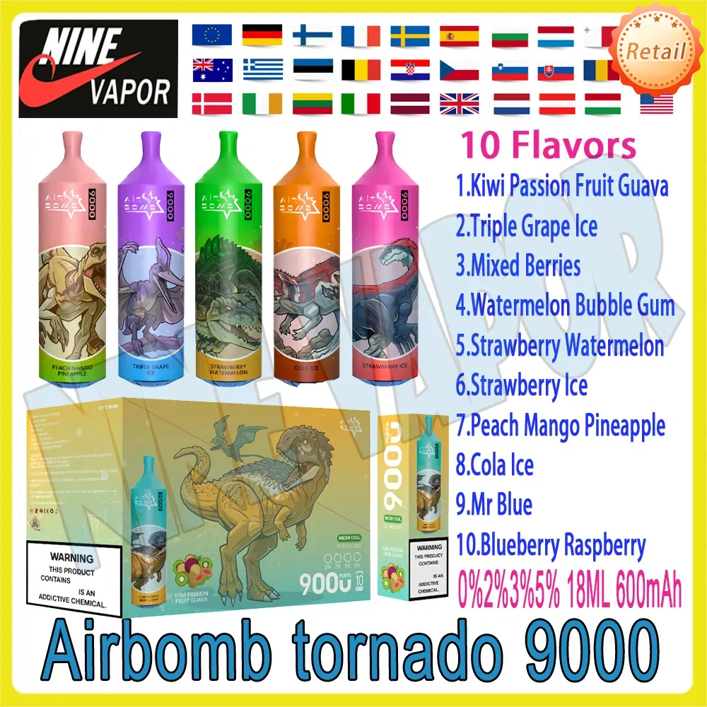 Retail Airbomb Tornado 9000 Puff Disposable Vape Pen Electronic ...