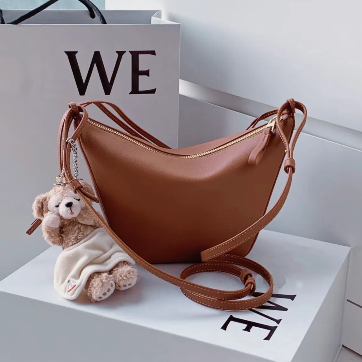Luxury Designer Embossed Riddle Crossbody Hobo Handbag, Pure Cowhide ...