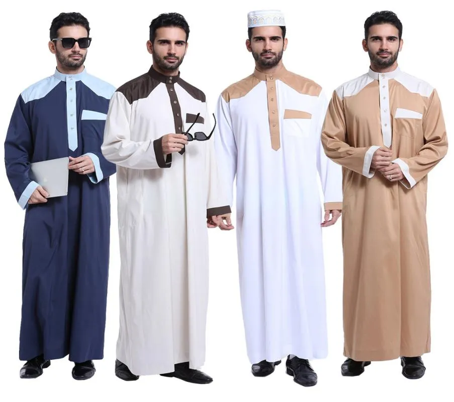 Muslim Islamic Clothing Men Jubba Thobe Kimono Long Robe Saudi Musulman ...