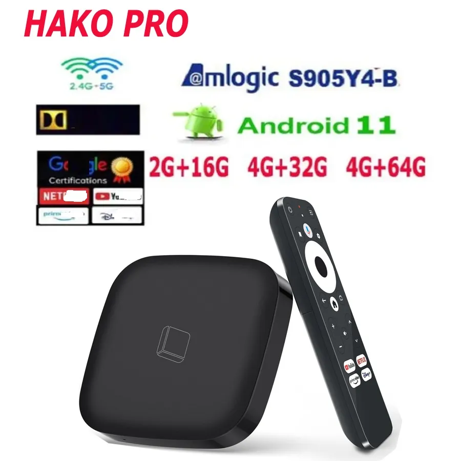 Android TV Box 4K HAKO Pro Mini: Android 11, Amlogic S905Y4, 4GB DDR4 ...
