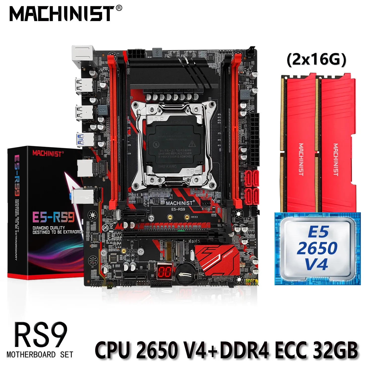 MACHINIST X99 x99 motherboard set with LGA 2011-3 Kit, Xeon E5 2650 V4 ...