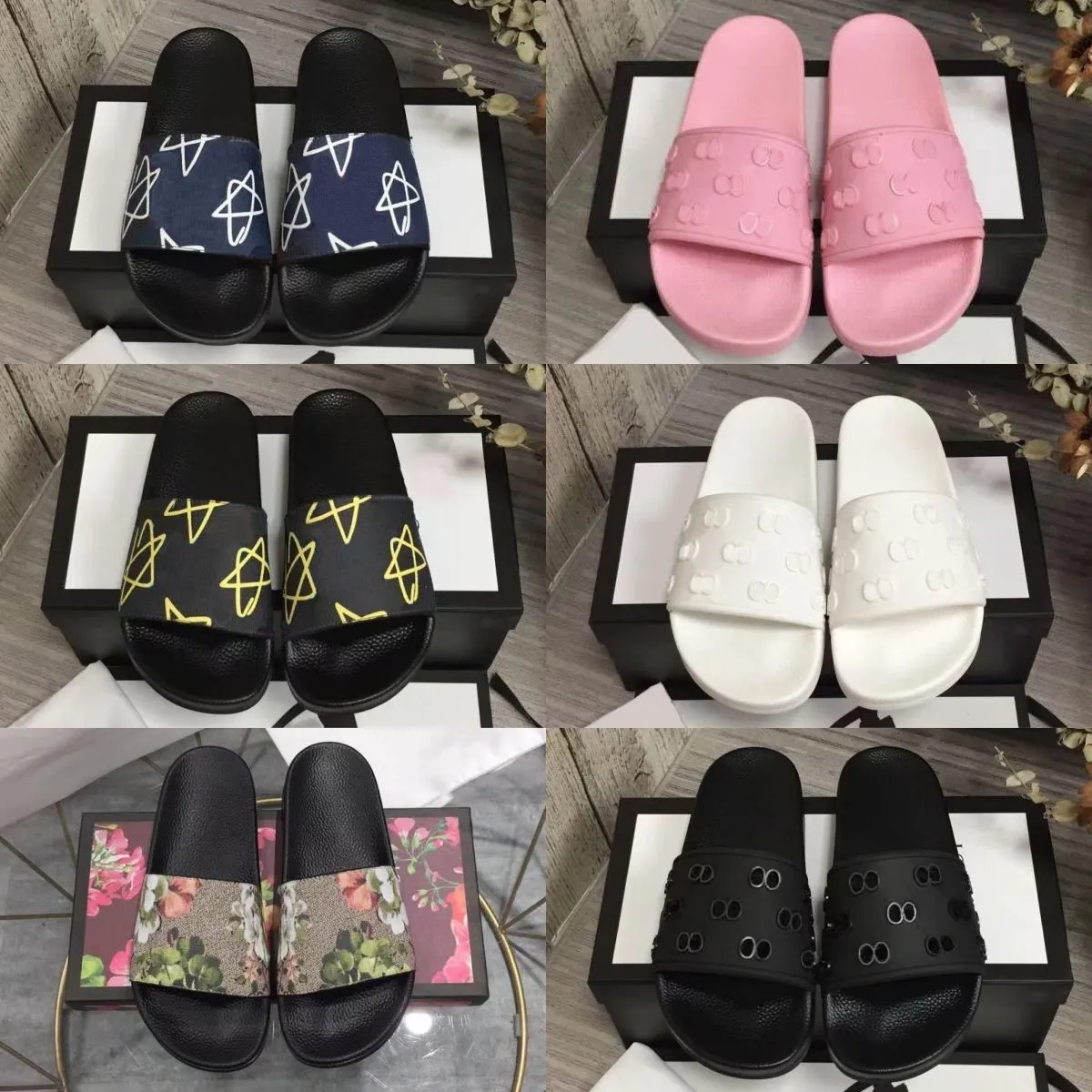 Men's And Women's Designer Slides Stylish Flat Sandals With Rubber Sole ...